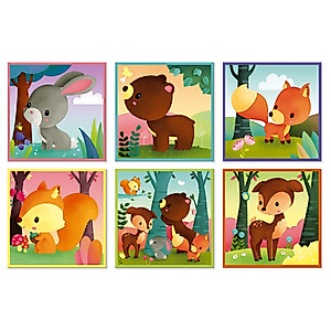 Janod Kubkid - 9 Blocks - Forest Animals Puzzle, One Color