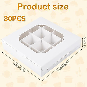 Empty White Pick and Mix Sweet Boxes with Inserts Clear Window and Divider 16-Compartments Quick Assemble Sampler Boxes for Chocolate Sweet Assortment (30 Pcs)