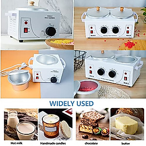 DAORDAER Wax Warmer Professional Electric Wax Heater Hair Removal Adjustable Temperature Machine Facial Skin Body Hair Removal Tool Salon Hot SPA Wax Pot with 40PCS Wood Sticks (Single-Wax Warmer)
