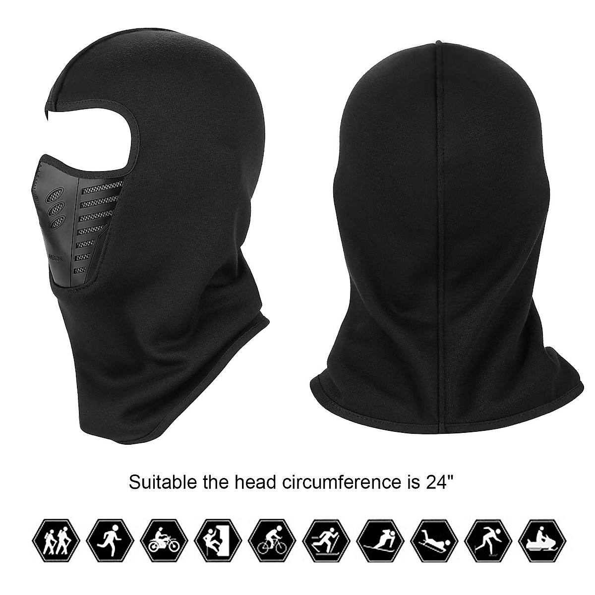 TAGVO Balaclava Ski Mask, Winter Fleece Headwear Riding Hood for Men Women