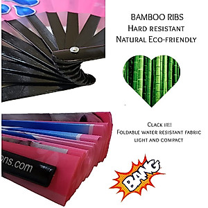 CTT CREATIONS US CTT Folding Fan- C U N T - Made with Bamboo and Nylon- Festival Rave EDM Concert Outdoor Activities - Festival Accesorie. (CUNT)