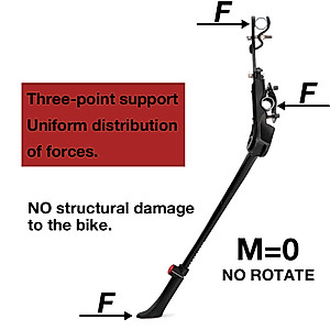 Totonia Bike Kickstand - Adjustable Bike Kickstand fits Most 24" - 29" Mountain Bike Aluminium Alloy Rear Mount Bike Kickstand