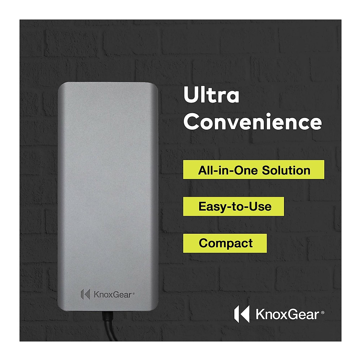 Knox Gear Kernel 13-in-1 USB-C Power Delivery Charging Port Hub, USB C Hub, 2 HDMI Ports, SD and MicroSD Card Slots, Data Transfer Rate of 5 Gbps, Multiport Adapter Compatible with Mac and PC Devices