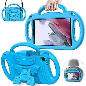 AVAWO Kids Case for Samsung Galaxy Tab A7 Lite 8.7 Inch 2021/A9 8.7 2023, with Strap, Shockproof Lightweight Handle Stand 2021(SM-T220/T225/T227)/2023(SM-X110/X115/X117), Blue