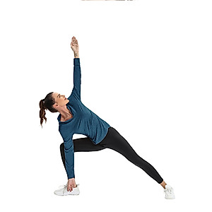 COOrun Long Sleeve Workout Shirts for Women Yoga Athletic Casual Tops Gym Running Breathable Shirt Quick Dry Navy Blue Large