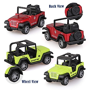 kramow Cars Toys Pull Back Vehicles, Model Vehicles Toy for Baby Toddler Boys Girls, 4 Pieces Pack
