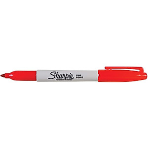 Sharpie Permanent Markers, Fine Point, Red Ink, Pack of 3 (30102)