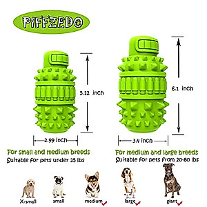 PIFFZEDO Dog Toy for Aggressive Chewer Large Medium Nearly Indestructible Super Chew Dog Toys Squeaky Dog Birthday Toy Dog Toothbrush Interactive Tough Durable Dog Toys Natural Rubber(Green,Large)