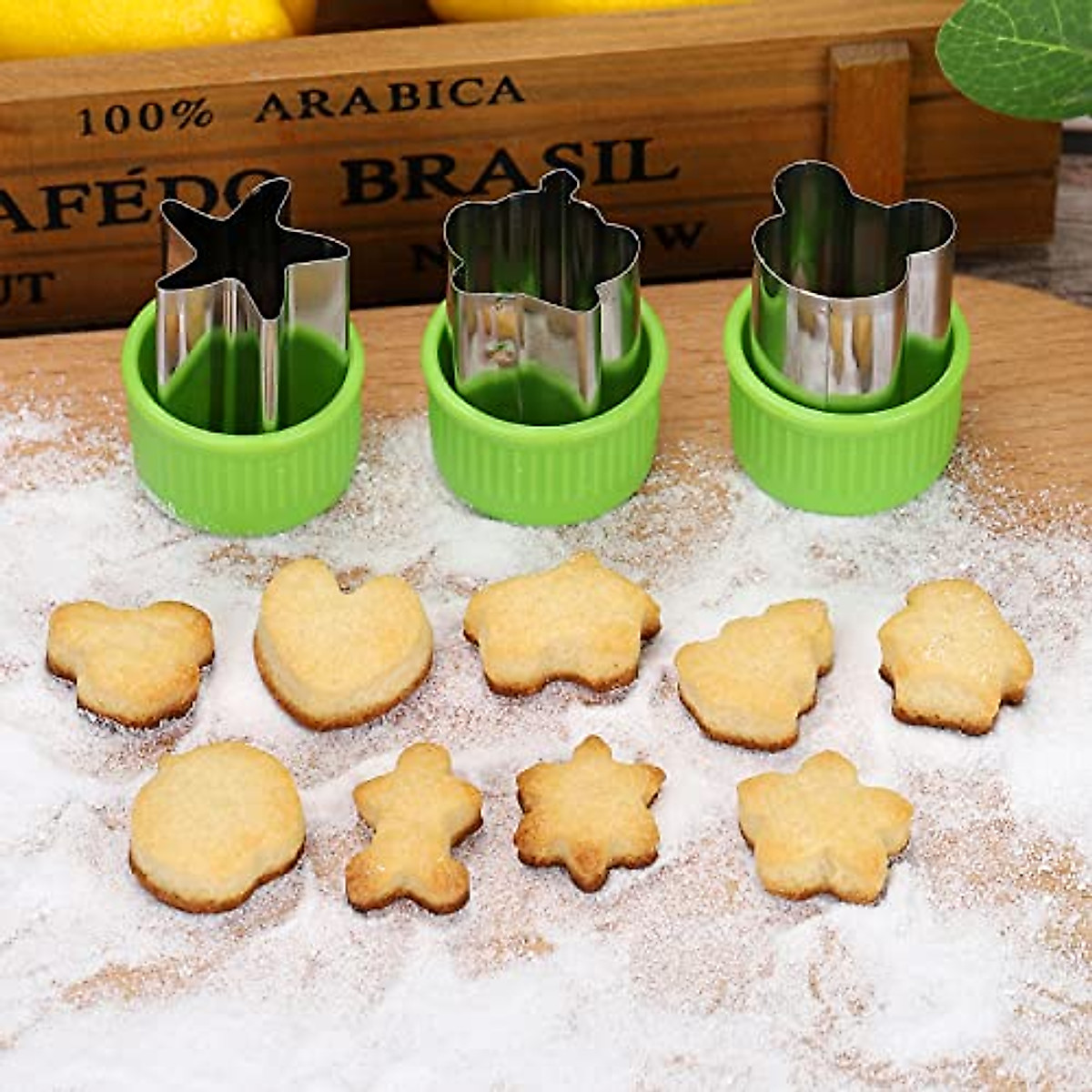 35 Pack Cookie Cutters Vegetable Fruit Cutter Shapes Stamps Mold Mini Cookie Cutters