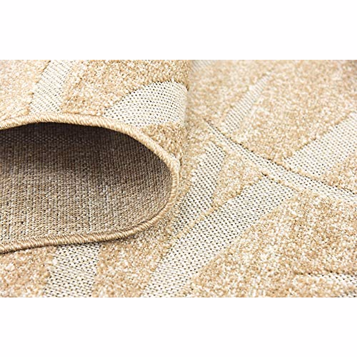 Unique Loom Outdoor Botanical Collection Area Rug - Orlando (5' 1" x 8' Rectangle, Beige/ Cream)