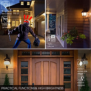 Energetic 4-Pack Dusk to Dawn LED Outdoor Light Bulb, 60 Watt Equivalent(6W), 800LM, Warm White 3000K, E26 Base, Automatic On/Off Sensor Light Bulb for Porch, Hallway, Garage, UL Listed