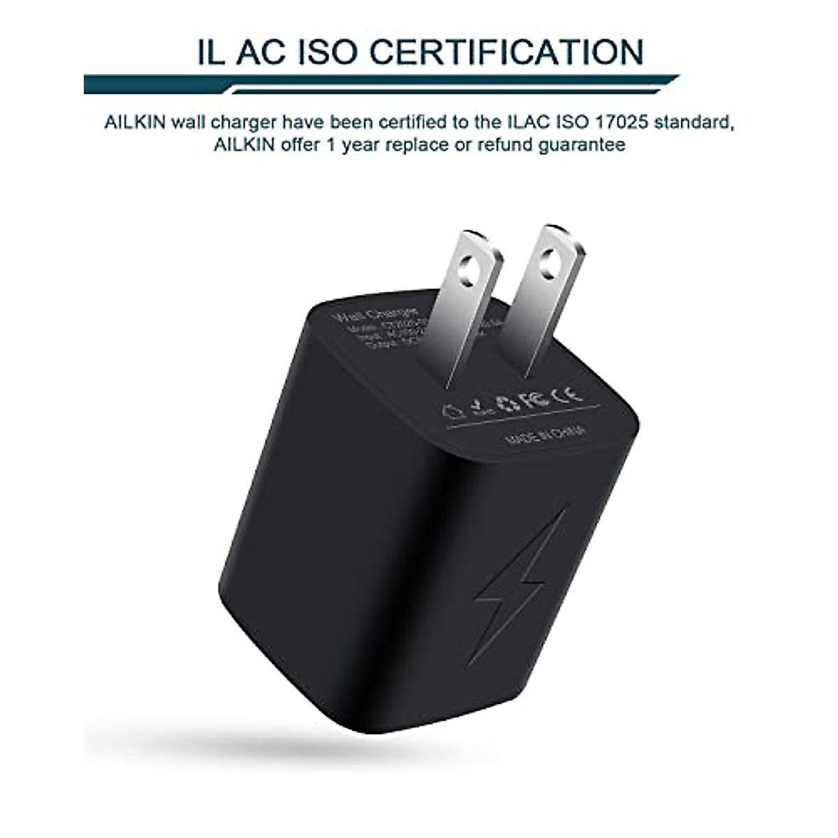 Wall Charger Plug, USB Charger Cube, Ailkin 2.1A 2-Muti Port USB Adapter Power Plug Charging Station Box Base for iPhone 13/12/12Pro/11 Pro Max/X/8/7, iPad, Samsung Phones USB Charging Block Brick