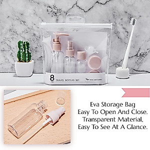 Travel Bottles for Toiletries Containers,8pcs Leak Proof Squeezable Refillable Travel Accessories Conditioner Bottles for Airplane Travel Essentials Vacation Cruise Accessories