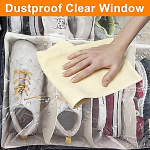 Shoe Storage Organizer Under Bed, 2 Pack Fits 32 Pairs, Extra Large Shoe Container, Breathable Fabric Underbed Storage for Sneakers, Slippers, Closet, Grey