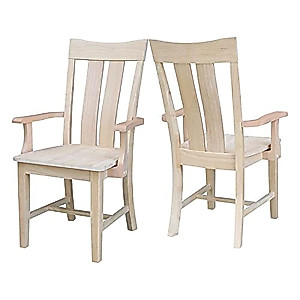 International Concepts Ava Unfinished Wood Arm Chair