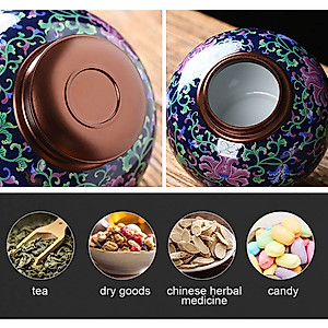 G’z Ceramics Tea Caddies Sugar Bowl Cereal Containers Storage Jars with Airtight Bamboo Lid for Food Storage Candy Cookie Buffet Coffee Oatmeal Tea Sugar Container