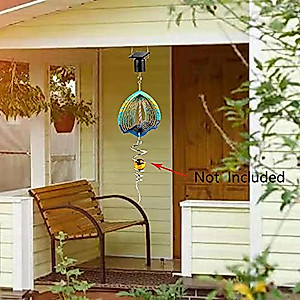 Revolving Solar Powered Wind Spinner Motor for Hanging Garden Spinners and Wind Chimes, Rotating Solar Energy Operated Motor for Wind Spinner Patio Garden Lawn Entryway Décor Load Capacity of 4 Pounds