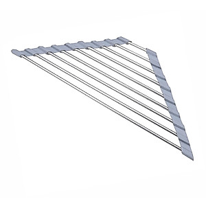 Fafcitvz Triangle Dish Drying Rack Multipurpose Roll-up Drying Rack for Sink Corner Stainless Steel Over The Sink Corner Dish Drainer Mat for Kitchen (Grey)