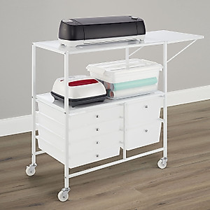 Essex Drawers & Rolling Storage Cart with Tray by Recollections, White