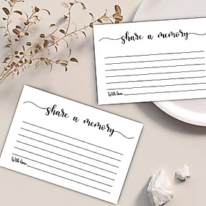 50 Share a Memory Cards, Memory Card for Celebration of Life, Graduation, Wedding, Retirement, Going Away Party (4" x 6")