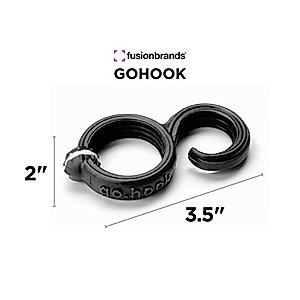 Fusionbrands GoHook All Purpose Household Hook, Portable Hook For Towels, Towel Holder, and Numerous Small Items in Kitchen, Bathrooms, Closets and on the go, S hook, Black