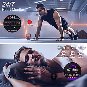 Blackview Smart Watch 2022(Answer/Make Call), Fitness Watch with Music Storage and Playback, 1.3" Full Touch Screen with Heart Rate Sleep Monitor, Smartwatch for Men Women