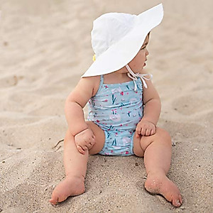 i play. Baby Brim Sun Protection Hat, White, 0-6 Months