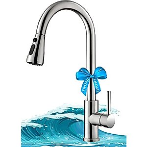 FIFOAH Kitchen Sink Faucets with Pull Down Sprayer, Stainless Steel Brushed Nickel Kitchen Faucets, Single Handle Faucet with Pullout Sprayer, Modern Kitchen Faucet for RV Bar Farmhouse Sink
