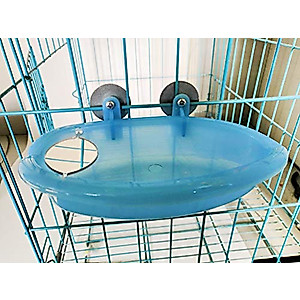 Bird Bathtub with Mirror 3 Packs, Wooden Bird Mirror Perch Stand, Colorful Swing Bird Cage Accessories for Budgerigar, Parakeet, Cockatiel, Conure, Lovebird, Cockatoo