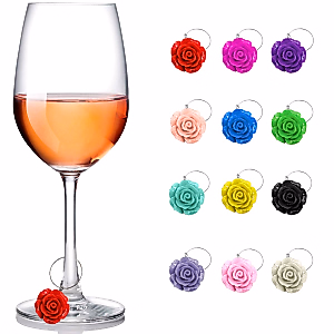 PheiLa Wine Glass Drink Markers for Cocktails Martinis Champagne Flutes, Wine Tasting Party Decoration Supplies Gift,