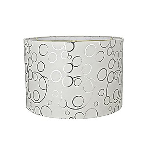 Aspen Creative 31163 Transitional Drum (Cylinder) Shaped Spider Construction Lamp Shade in White, 16" wide (16" x 16" x 11")