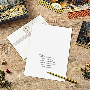 Hallmark Thomas Kinkade Boxed Christmas Cards Assortment, Snowy Scenes (3 Designs, 24 Christmas Cards with Envelopes)