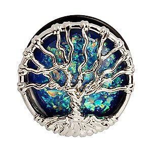 KUBOOZ Blue Planet Silvery Tree Ear Plugs Tunnels Gauges, No Color, Size No Size