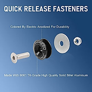 JDMSPEED Black Universal CNC Billet Bumper Trunk Quick Release Fastener Kit