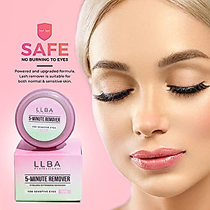 LLBA Lash Gel Remover for Professional Eyelash Extensions 10ml - Dissolves Powerful Eyelash Extension Glue - Low Irritation Cream for Sensitive Skin (for sensitive eyes)