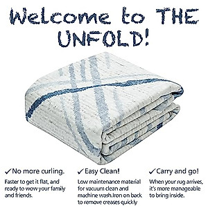 jinchan Area Rug 5x7 Modern Washable Rug Abstract Rug Geometric Grid Non Slip Accent Rug Thin Rug Outdoor Floor Cover Blue Lines Contemporary Soft Rug Carpet Kitchen Living Room Bedroom Dining Room