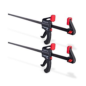 POWERTEC 71596 24 Inch Bar Clamps with Spreader, Trigger Clamps for Woodworking, One-Handed Carpenter Quick Clamp Sets for Gluing, Wood Clamps for Woodworking Tools, 2 pack
