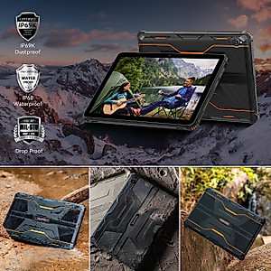 OUKITEL Rugged Tablet Android 13 RT5 11000mAh Waterproof Tablet,14GB+256B Android Tablets 1TB Expandable,Octa-Core 10.1 Inch FHD+, 33W 16MP+16MP Camera 1920x1200 Tablet 4G Dual SIM/5G WiFi/BT5.0/GPS