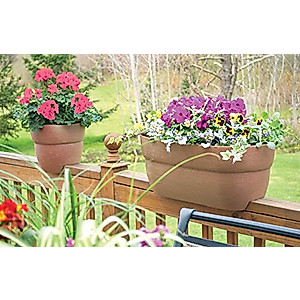 Bloomers Railing Planter with Drainage Holes – 24" Weatherproof Resin Planter – White