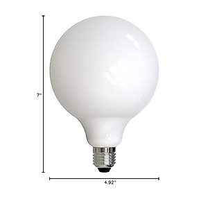 Bulbrite 8.5 Watt Dimmable Milky Glass G40 LED Light Bulbs with Medium (E26) Screw Base 2700K (Warm White Light), 800 Lumens
