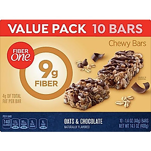 Fiber One Chewy Bars, Oats & Chocolate, Fiber Snacks, 14.1 oz, 10 ct