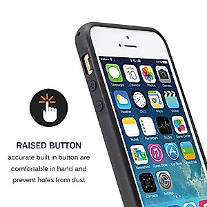 MUNDULEA iPhone 5s/5/SE 2016 Shockproof TPU Protective Case - Black