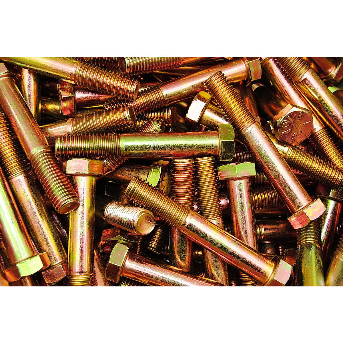 (20) Hex Head 5/8-11 x 4 Grade 8 Bolts Yellow Zinc Cap Screws