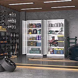 Atripark Metal Storage Cabinet with Lock, 72" Lockable Garage Tool Cabinet with Doors and Shelves, Tall Steel Cabinet for Garage, 72" Heavy-Duty File Cabinet for Home Office, Gym, School