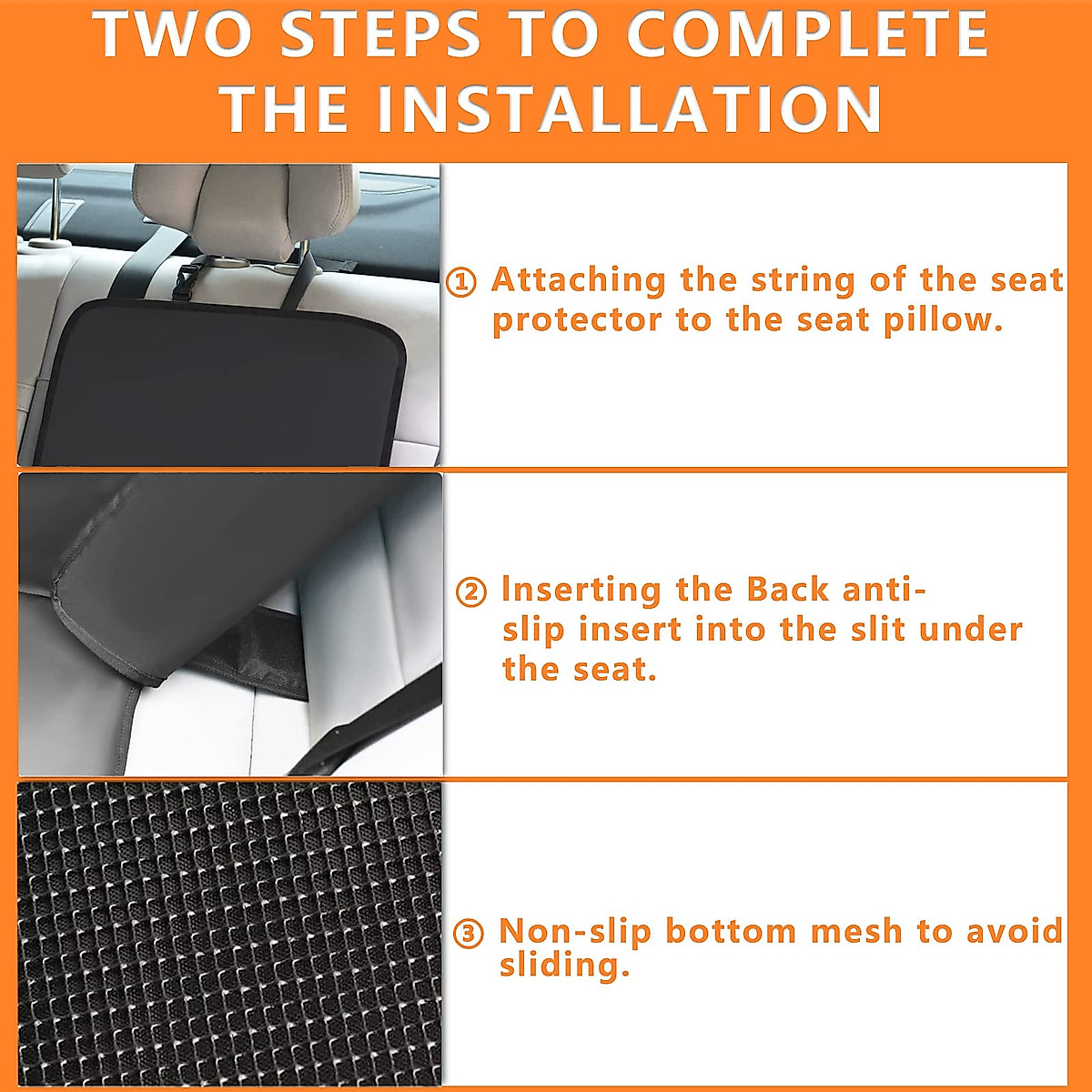 YaKuss Car Backseat Organizer,Kick Mats Back Seat Protector with Touch Screen Tablet Holder,9 Storage Pockets, Waterproof Car Back Seat Organizer for Kids, Car Travel Accessories (1.0 Black, 1PC)