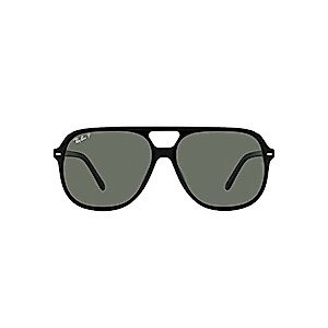 Ray-Ban RB2198 Bill Square Sunglasses, Black/Polarized Green, 60 mm