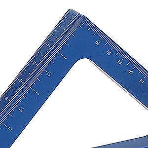 Garosa Carpenter Triangle Ruler 45 Degree Aluminum Alloy Angle Ruler Imperial Metric Scale Pocket Layout Square Woodworking Measuring Tool Blue