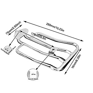 Sturdy & Durable Motorcycle Rear Luggage Rack Carrier Support for XL883/1200 X48, Easy to Install (Silver)