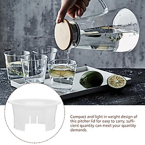 2Pcs White Glass Water Pitcher Lids Food Grade Plastic Anti-Dust Splash Resistant Stoppers Covers for Beverage Carafe Glass Pouring Pitcher One Size，Beverage Serveware，Jugs