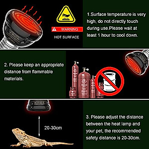 CUUQII 2 Packs Reptile Heat Lamp Ceramic Emitter, 100W Heat Lamp Bulbs Ceramic Heat Lamp No Light Emitting Chicken Coop Heater for Amphibian Pet Incubating Chick Reptile Heater-E26/E27 Base